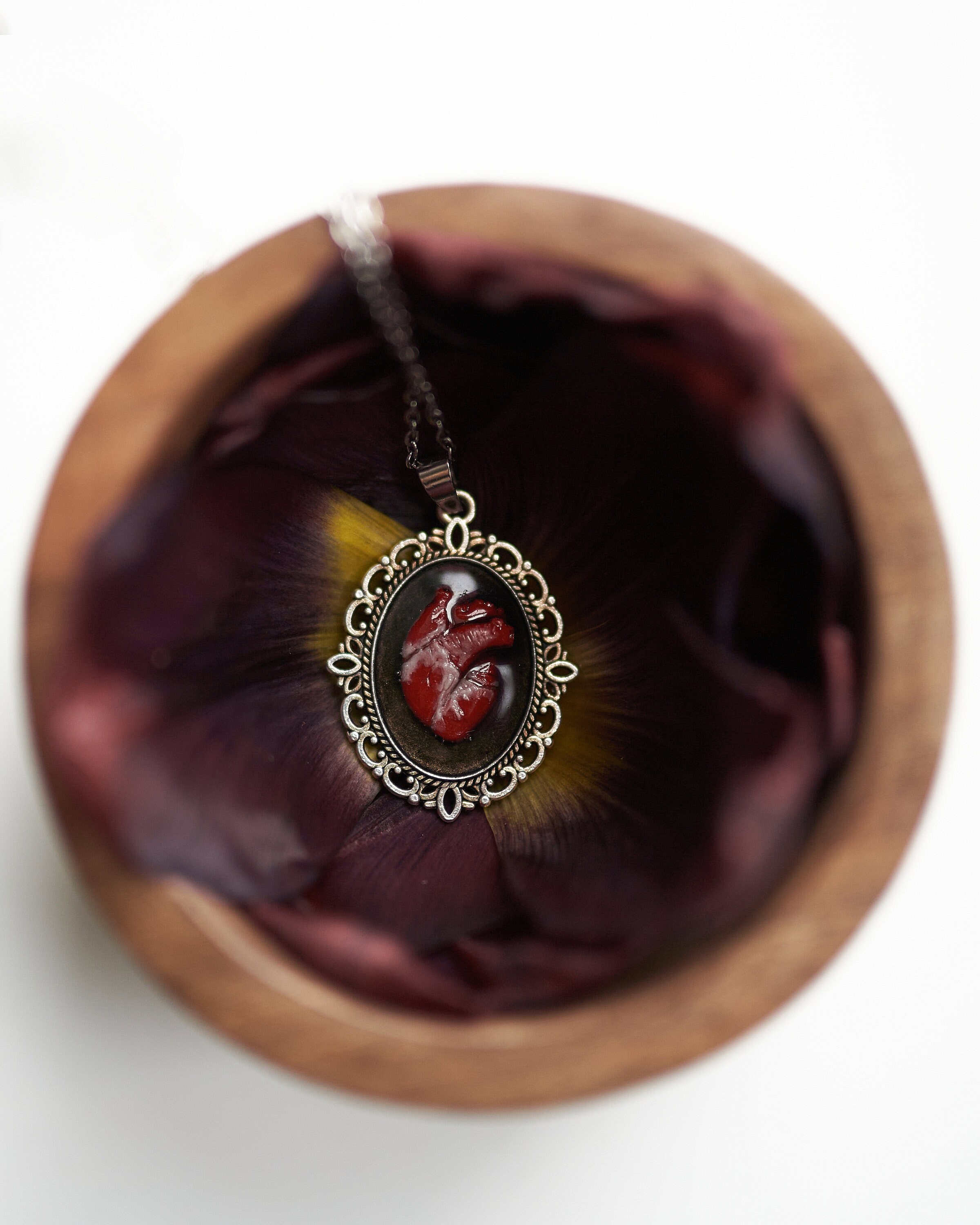 Anatomical Heart Necklace / Human Heart Cameo Necklace / Goth Jewelry ...