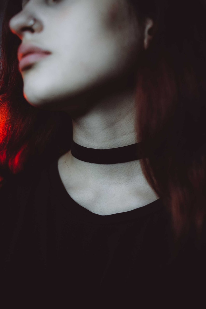 Thick Black Velvet Choker / Wide Black Choker / Velvet Necklace / Basic ...