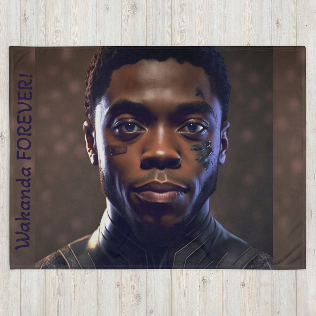Tribute to Chadwick Boseman Wakanda Forever Blanket - Etsy