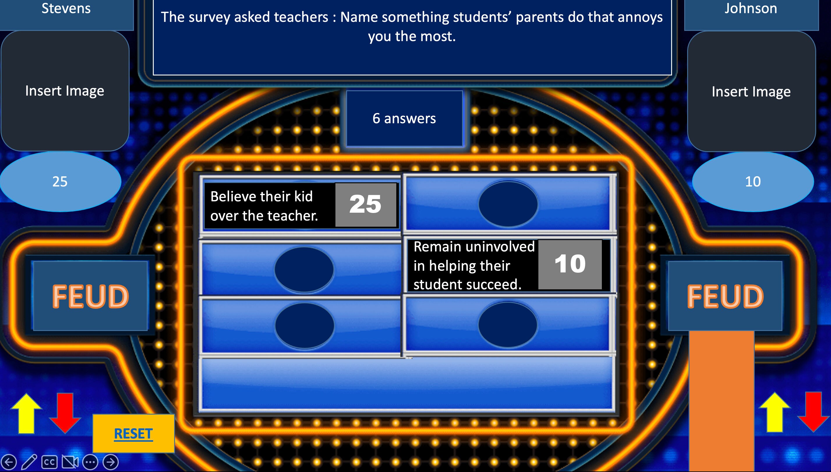 FEUD Quiz Game With Score Counter Across All Slides and Bonus Round ...