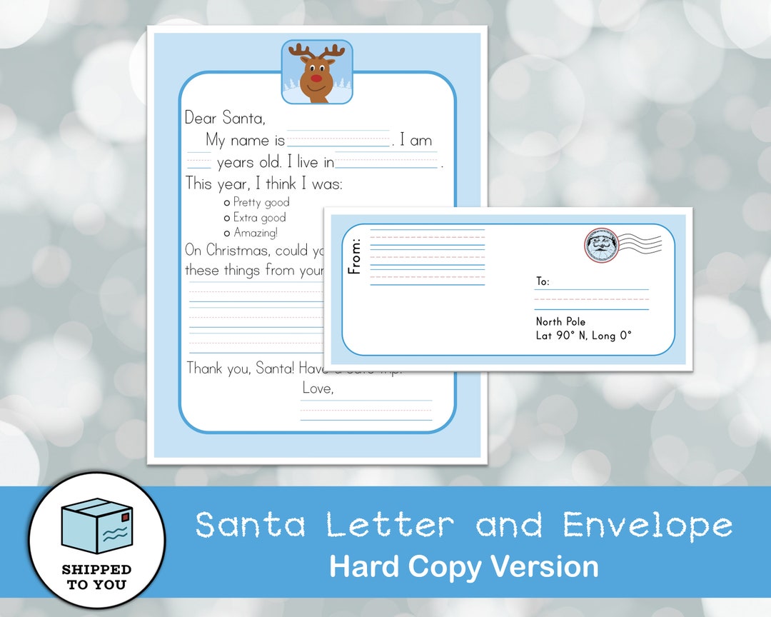Santa Letter, Matching Envelope, Christmas Wish List, Shipped to You ...