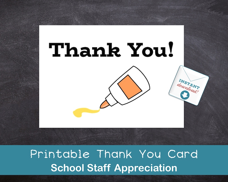 PRINTABLE DOWNLOAD, School Staff Thank You Card, Staff Appreciation ...