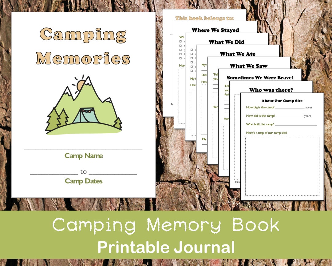 Printable Kids Camping Memory Booklet - Scrapbook - Journal - Family ...