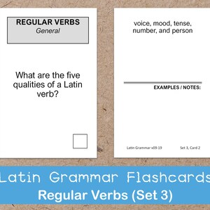 Latin Grammar, Regular Verbs, SET 3 - Flashcards, Study, Teach ...