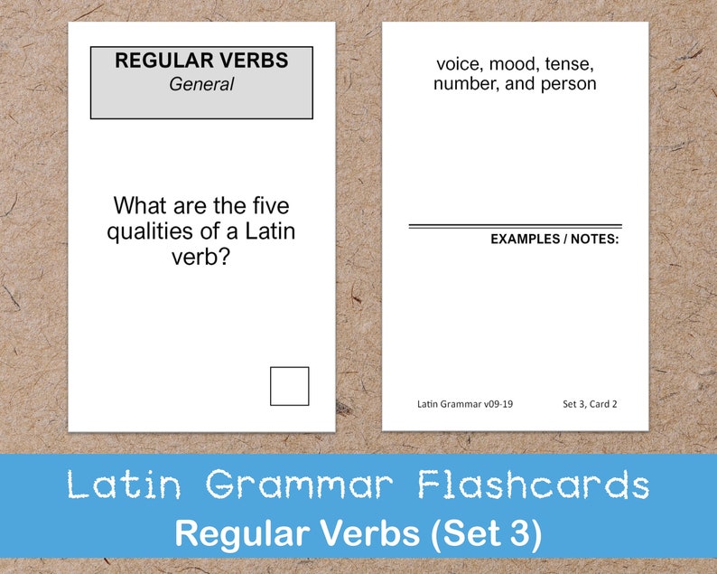Latin Grammar, Regular Verbs, SET 3 - Flashcards, Study, Teach ...