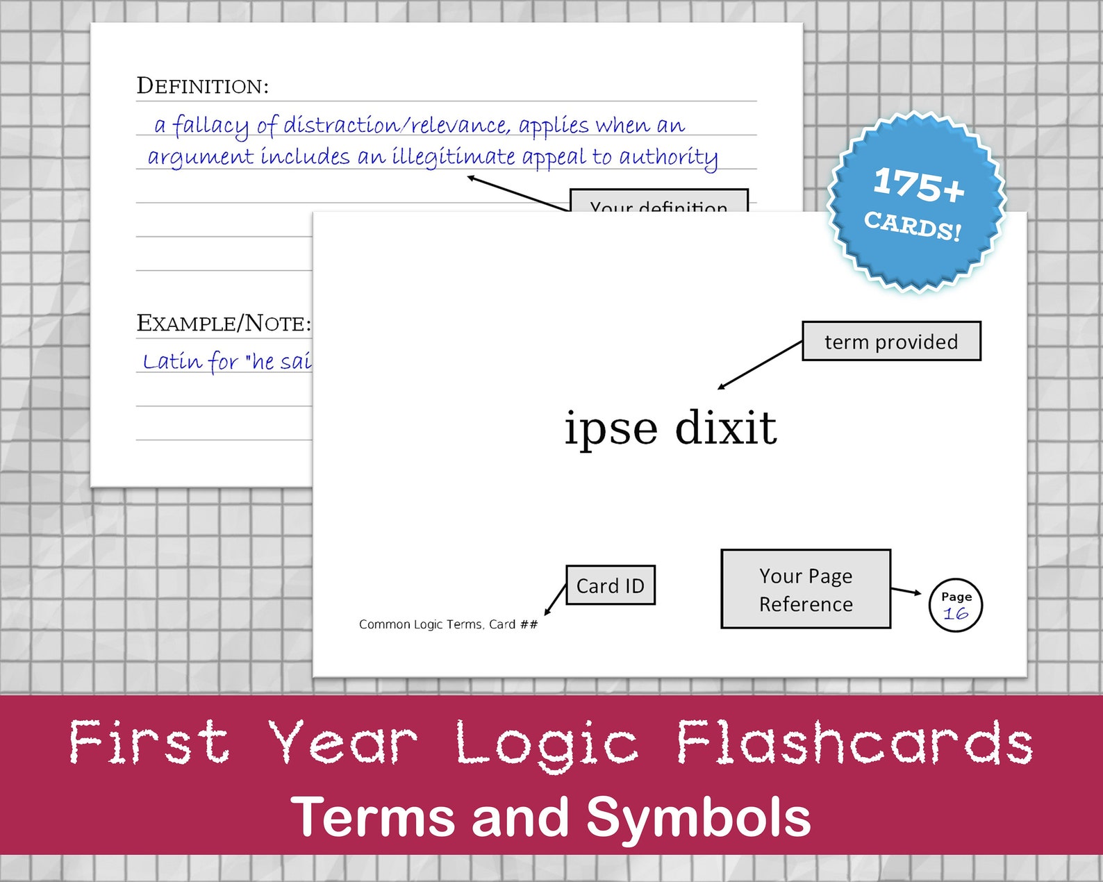 First Year Logic Flashcards (170+), Introductory Logic, Terms, Symbols ...