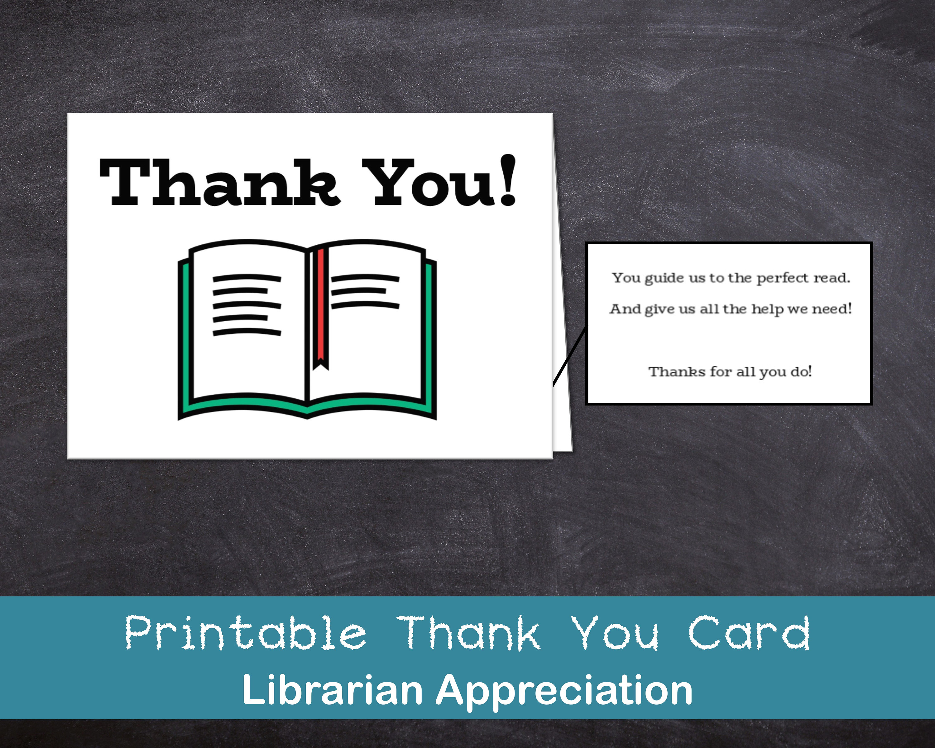 PRINTABLE DOWNLOAD, School Librarian Thank You Card, Librarian ... PRINTABLE DOWNLOAD, School Librarian Thank You Card, Librarian ...