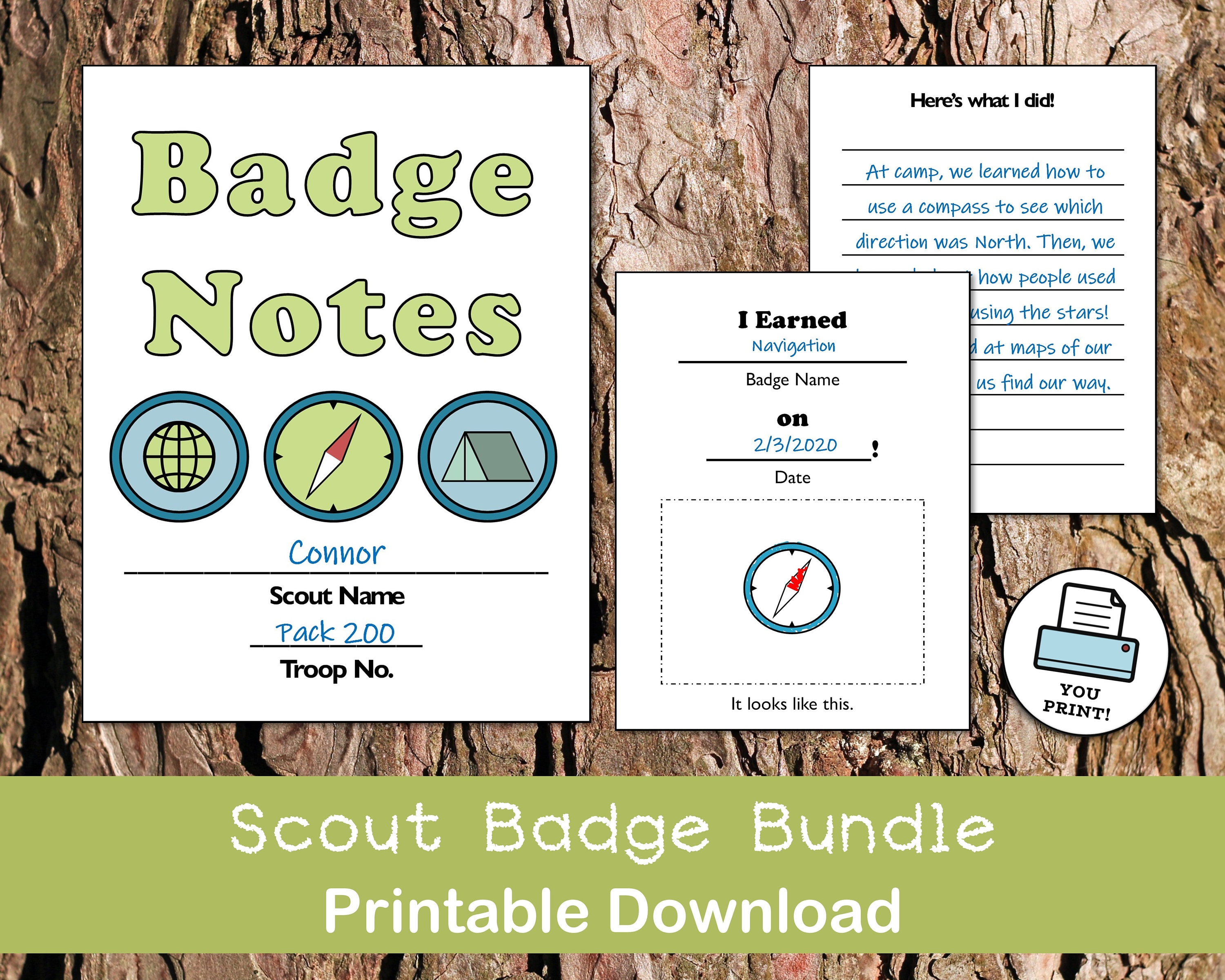 Printable Scout Badge Bundle, Worksheet for Leaders, Journal for Scouts ...