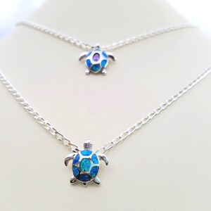 Layered Double Chain Blue Fire Opal and Purple Amethyst Sea Turtle ...