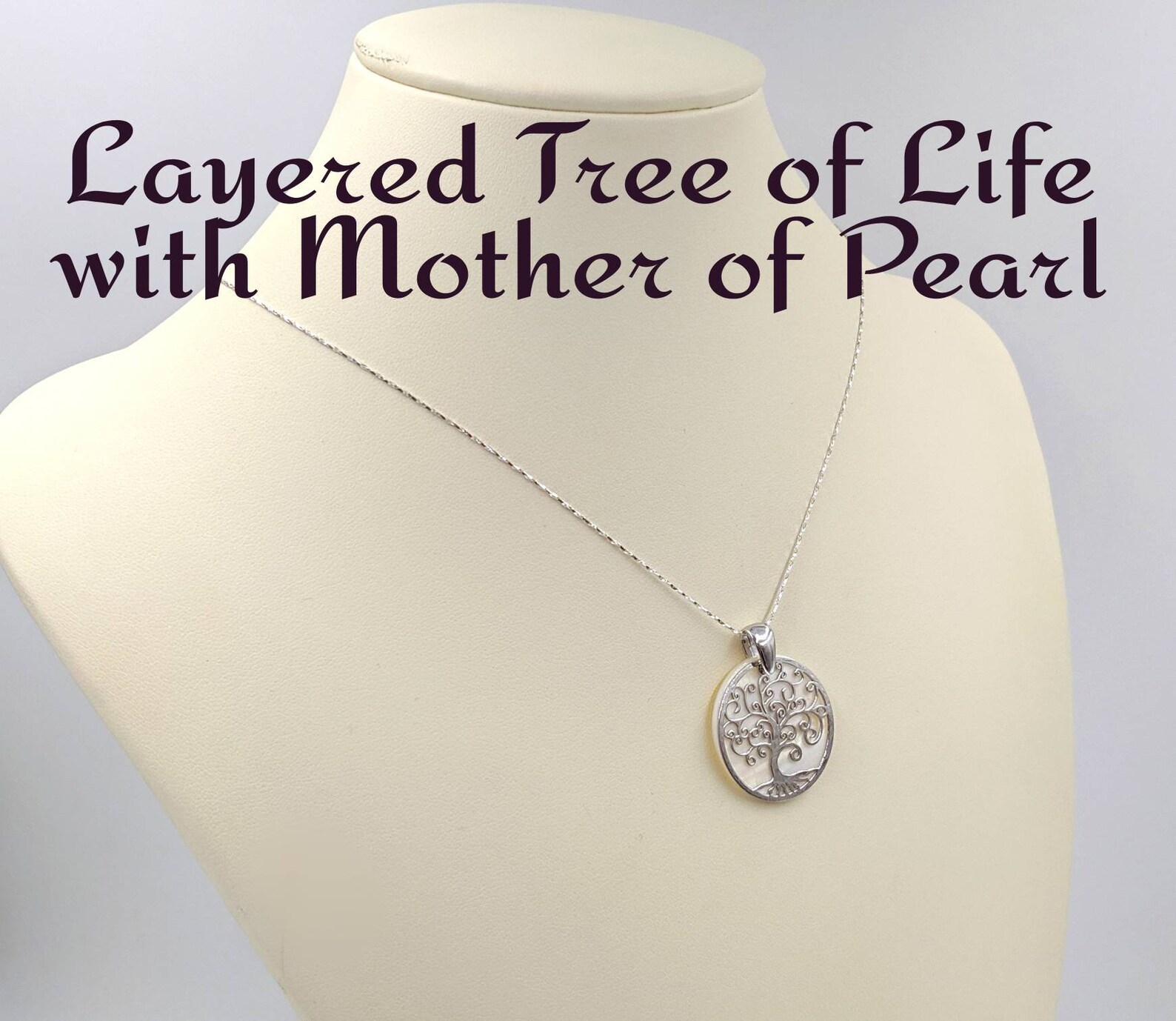 Mother of Pearl Tree of Life Necklace 925 Silver MOP Tree | Etsy