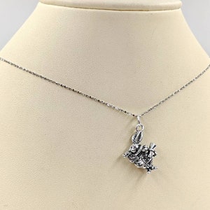 White Rabbit Necklace; 925 Sterling White Rabbit Necklace; Wonderland ...