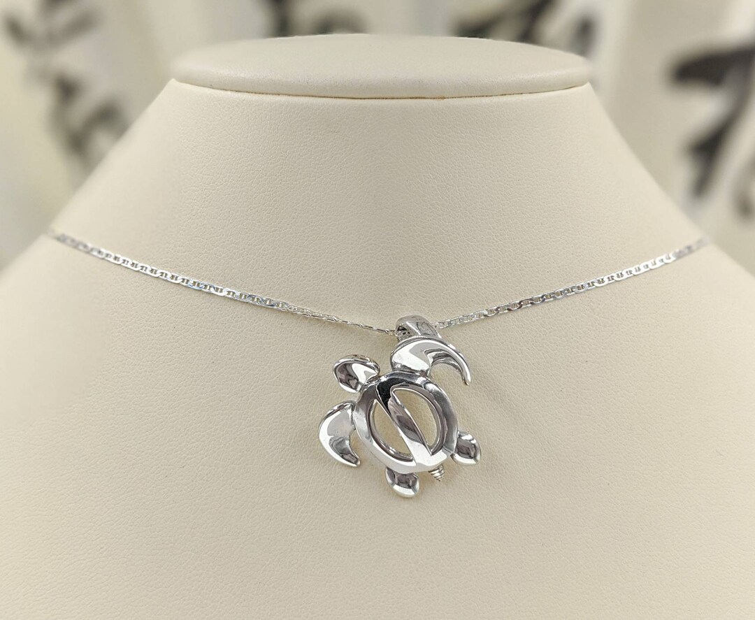 Sea Turtle Necklace; Turtle Jewelry;925 Sterling Silver Chain Necklace ...