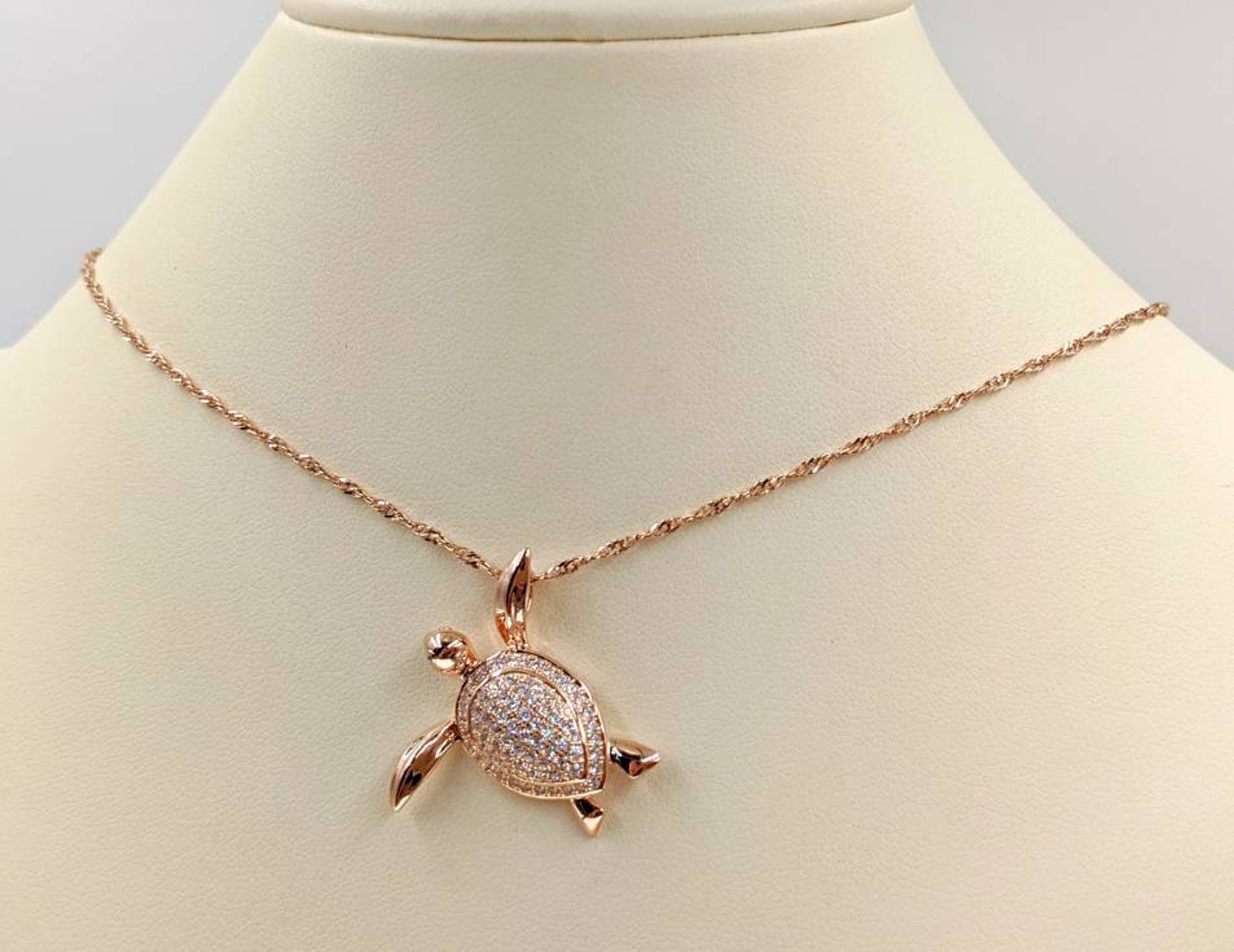 Rose Gold Sea Turtle Necklace 925 Sterling & Rose Turtle 925 | Etsy