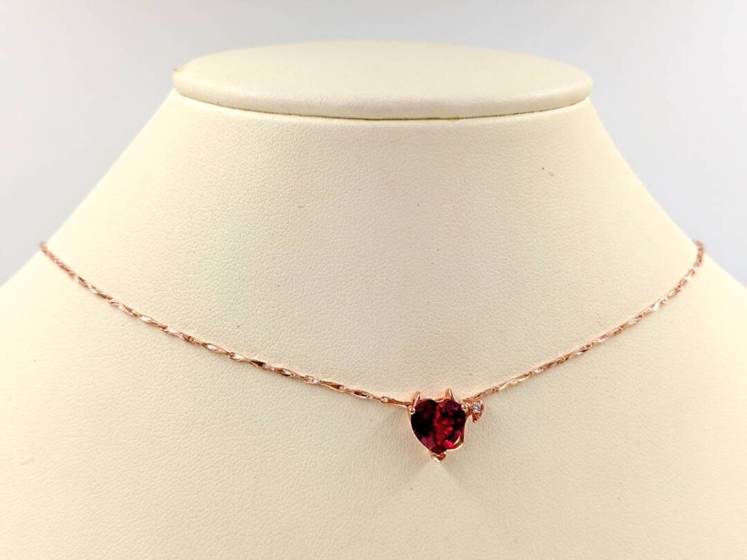 Red Ruby CZ Devil Heart With 925 Rose Gold; Sterling Silver Rose Gold ...