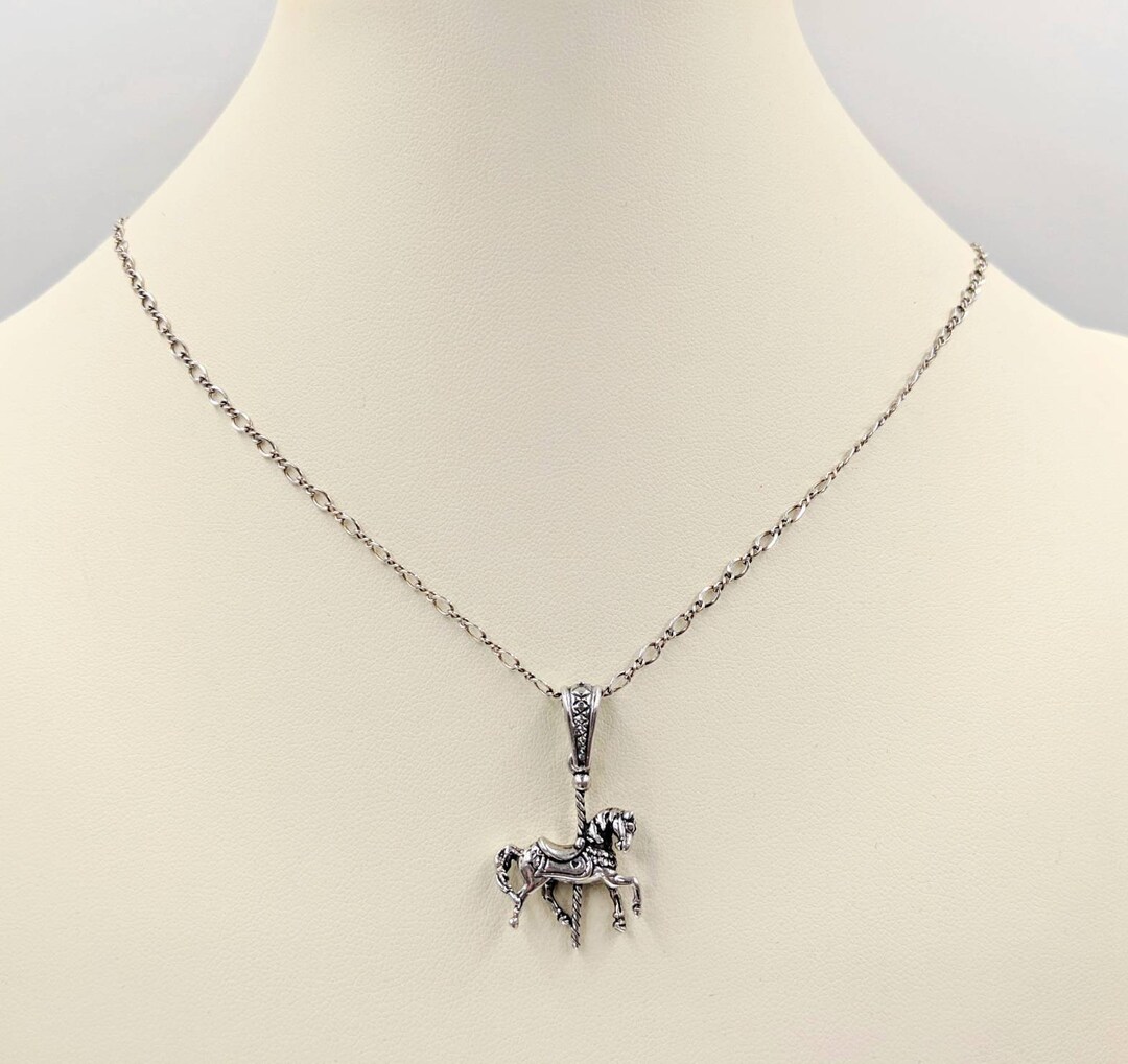 Carousel Horse; 925 Sterling Silver Carousel Horse Necklace; 3D ...