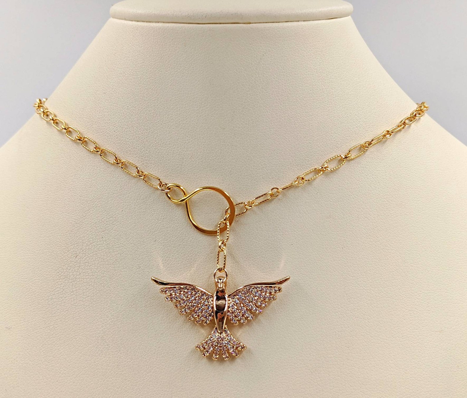 Gold Phoenix Necklace, 925 & Gold Phoenix Rising Pendant; Gold Bird ...
