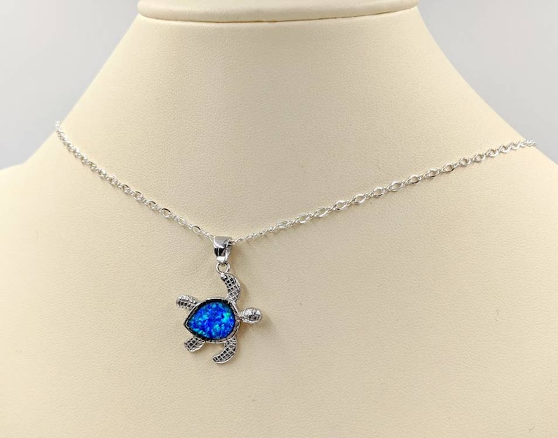Sterling Silver Infinity Chain Necklace With Blue Fire Opal | Etsy