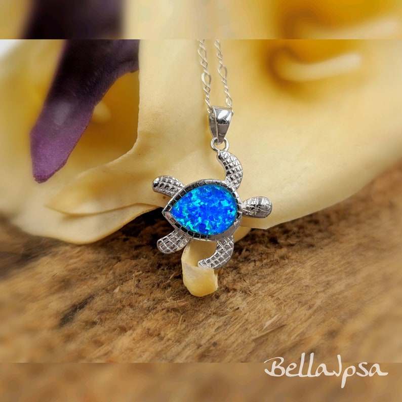 Sterling Silver Infinity Chain Necklace With Blue Fire Opal | Etsy