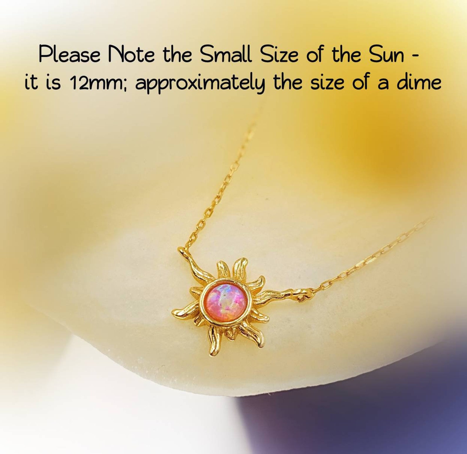 Orange Fire Opal and Gold 925 Sun Pendant Necklace; Orange Opal & Gold ...