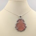 Large Sterling Silver Pink Jade Buddha; 925 Buddha Necklace; Pink ...