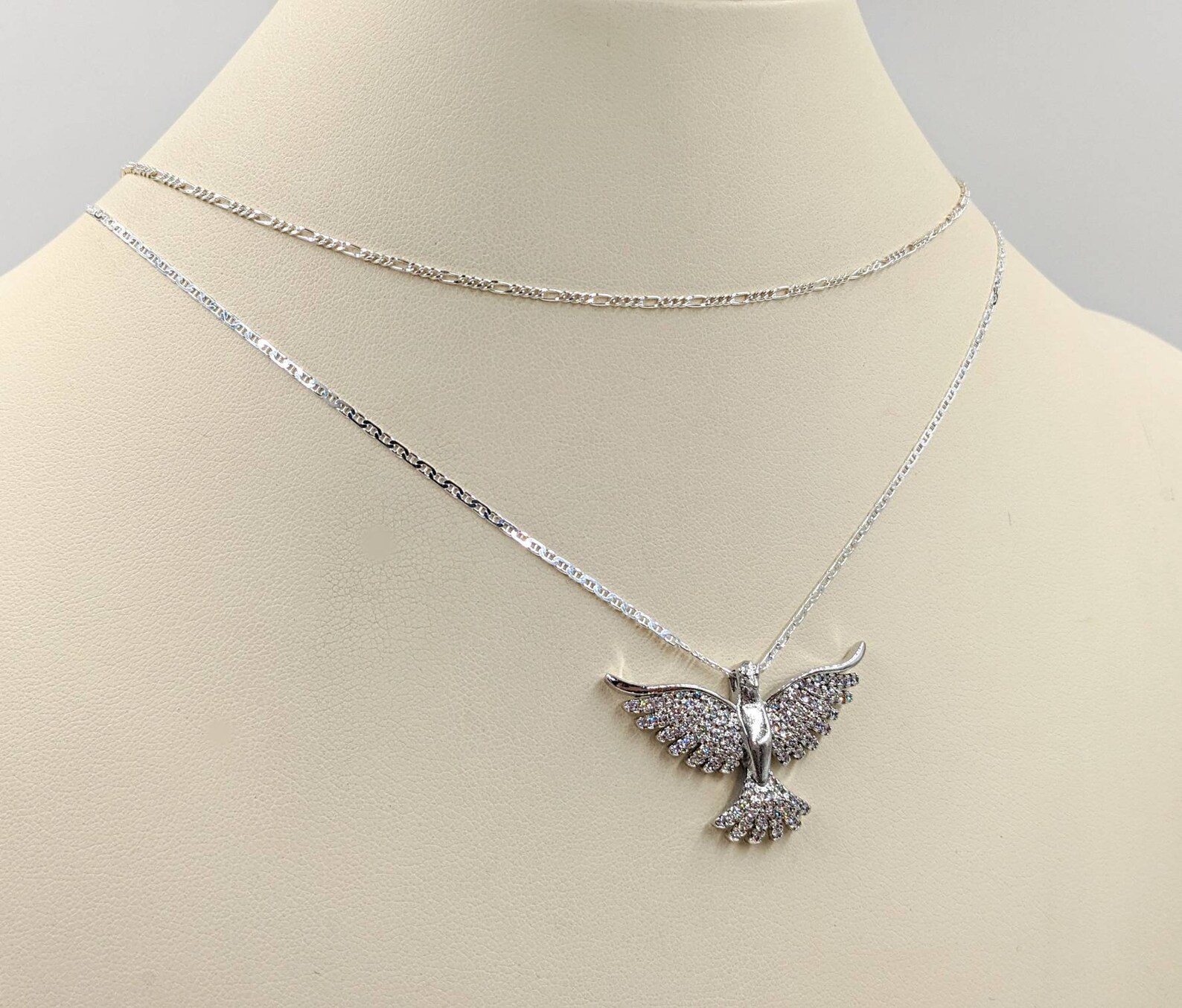 Silver Phoenix Rising Layered Necklace & Sterling Silver - Etsy