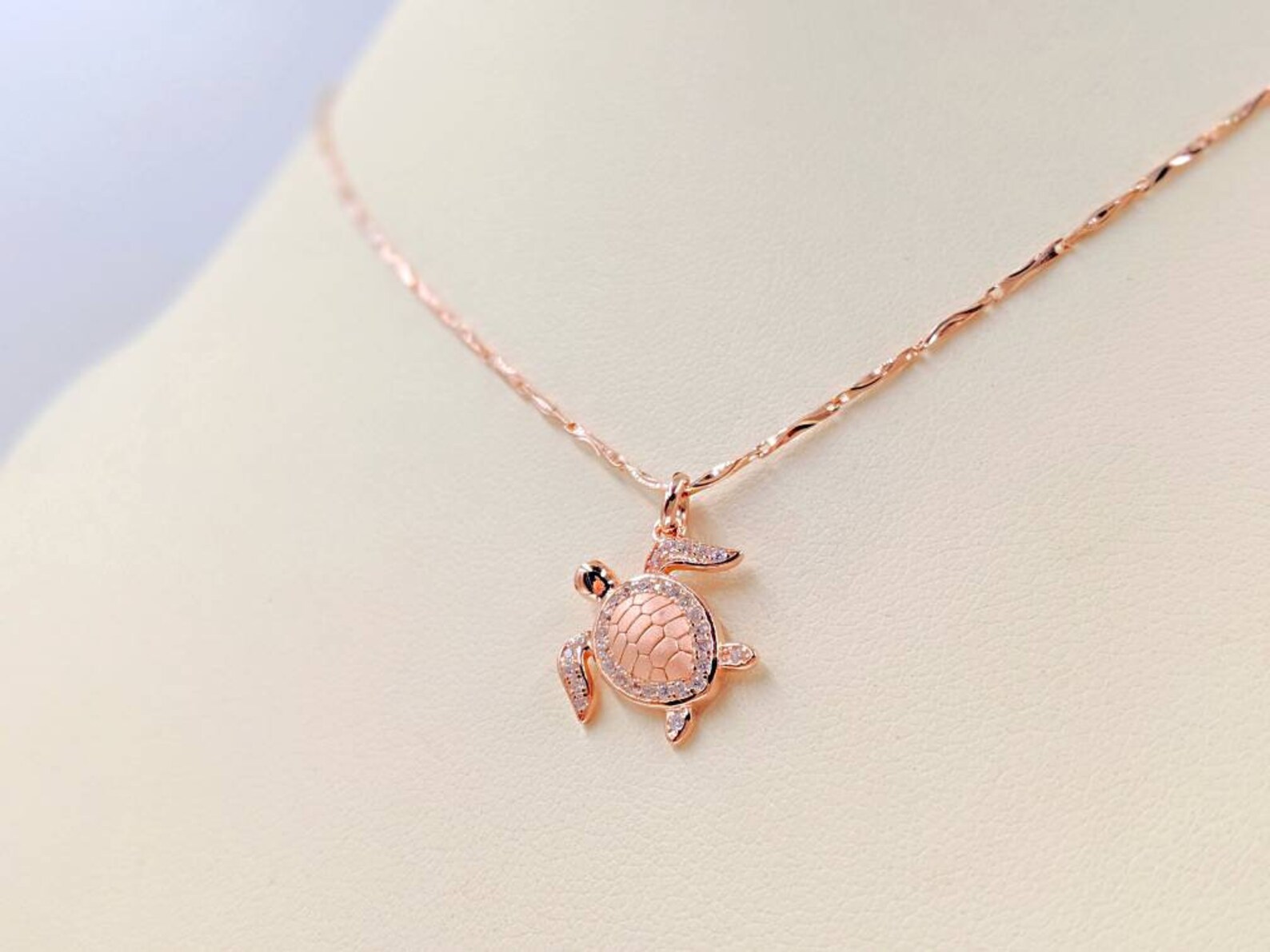 Rose Gold Sea Turtle Necklace; 925 Sterling & Rose Turtle, 925 Rose ...