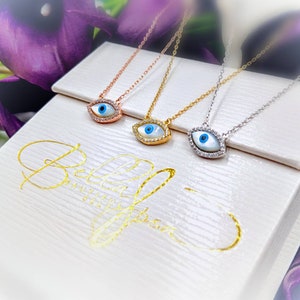 All Seeing Eye Necklace, Sterling Silver 925 Eye Pendant Chain Necklace ...