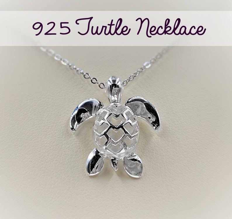 Sea Turtle Necklace Turtle Jewelry925 Sterling Silver Chain | Etsy