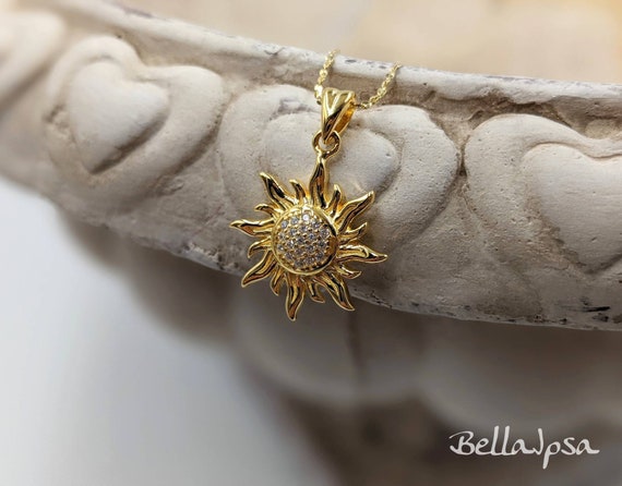Pave Gold Sun Necklace 925 Sunrise Necklace Sunburst Necklace Gold Sun Necklace CZ Starburst Necklace Gold Sun Pendant Infinity Close Etsy Canada