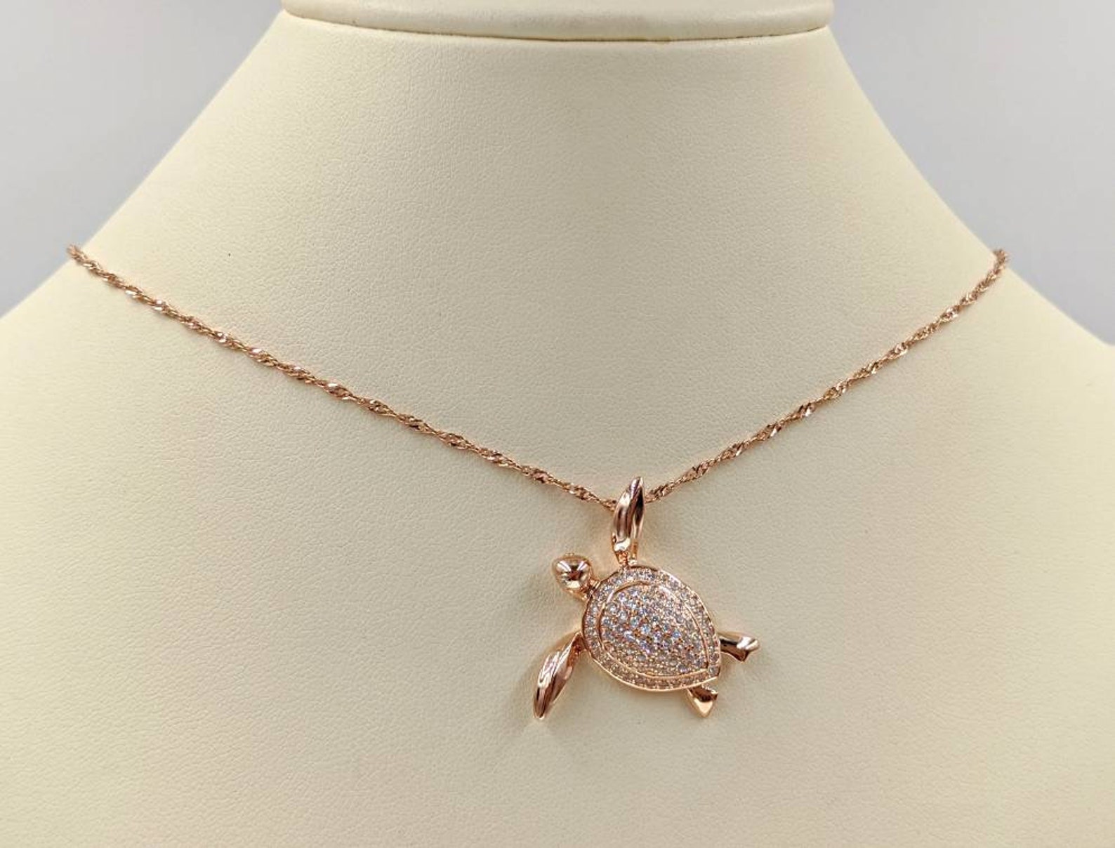 Rose Gold Sea Turtle Necklace 925 Sterling & Rose Turtle 925 | Etsy