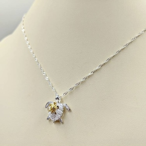 Silver and Gold Turtle Necklace, Moving Legs Mom and Baby Turtle ...