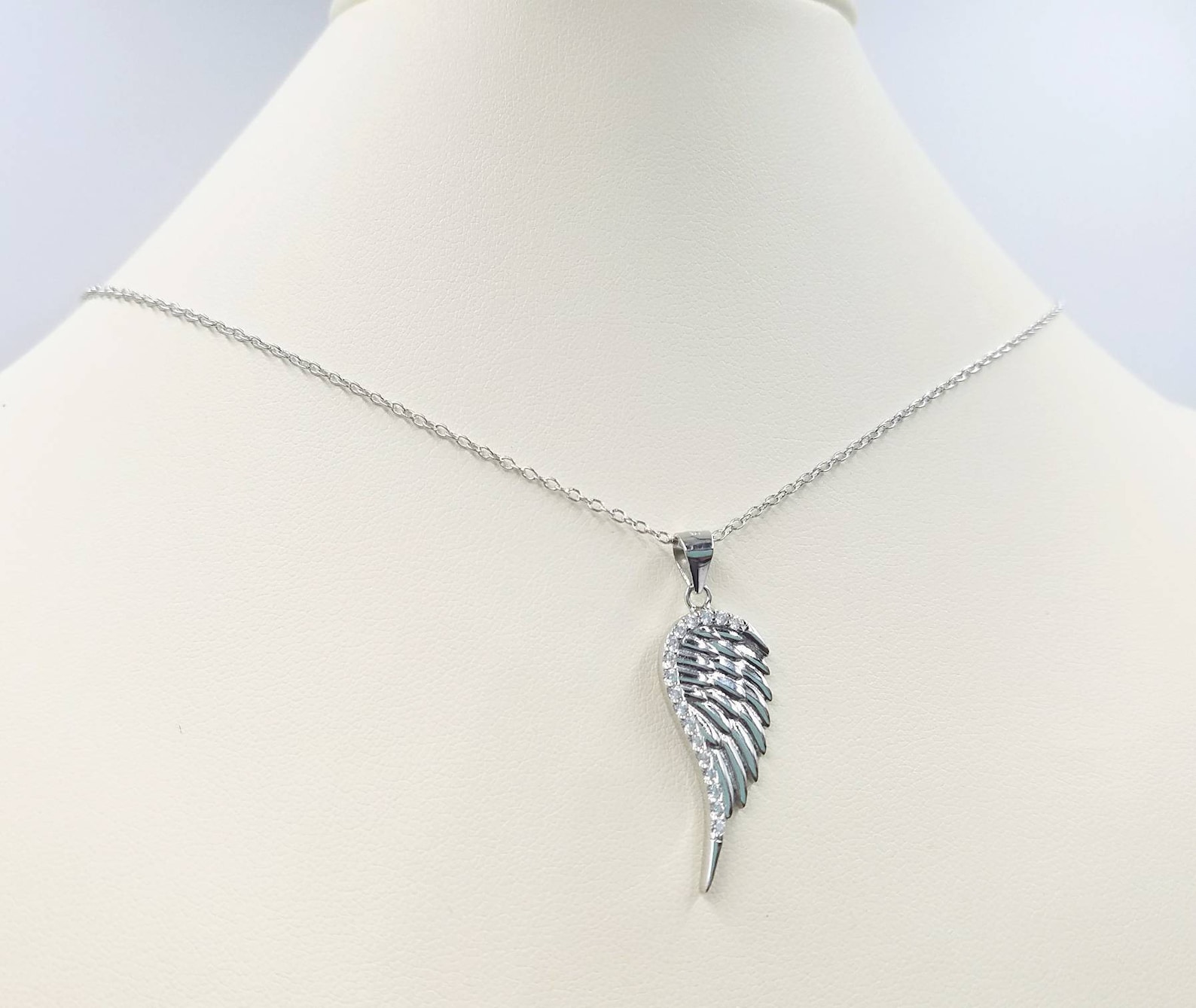 925 Sterling Silver Cable Chain With 925 Sterling and CZ Pave Angel ...