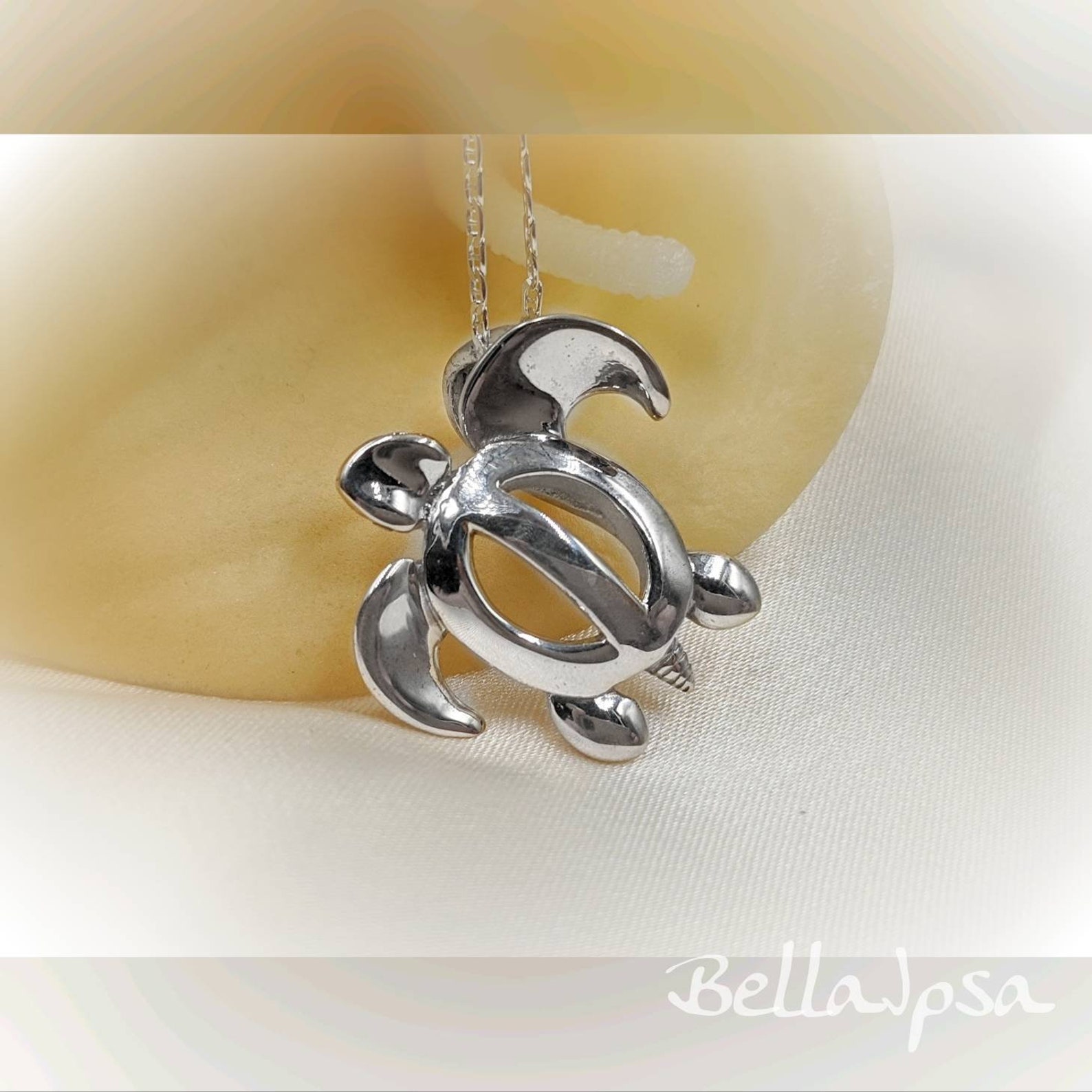 Sea Turtle Necklace; Turtle Jewelry;925 Sterling Silver Chain Necklace ...