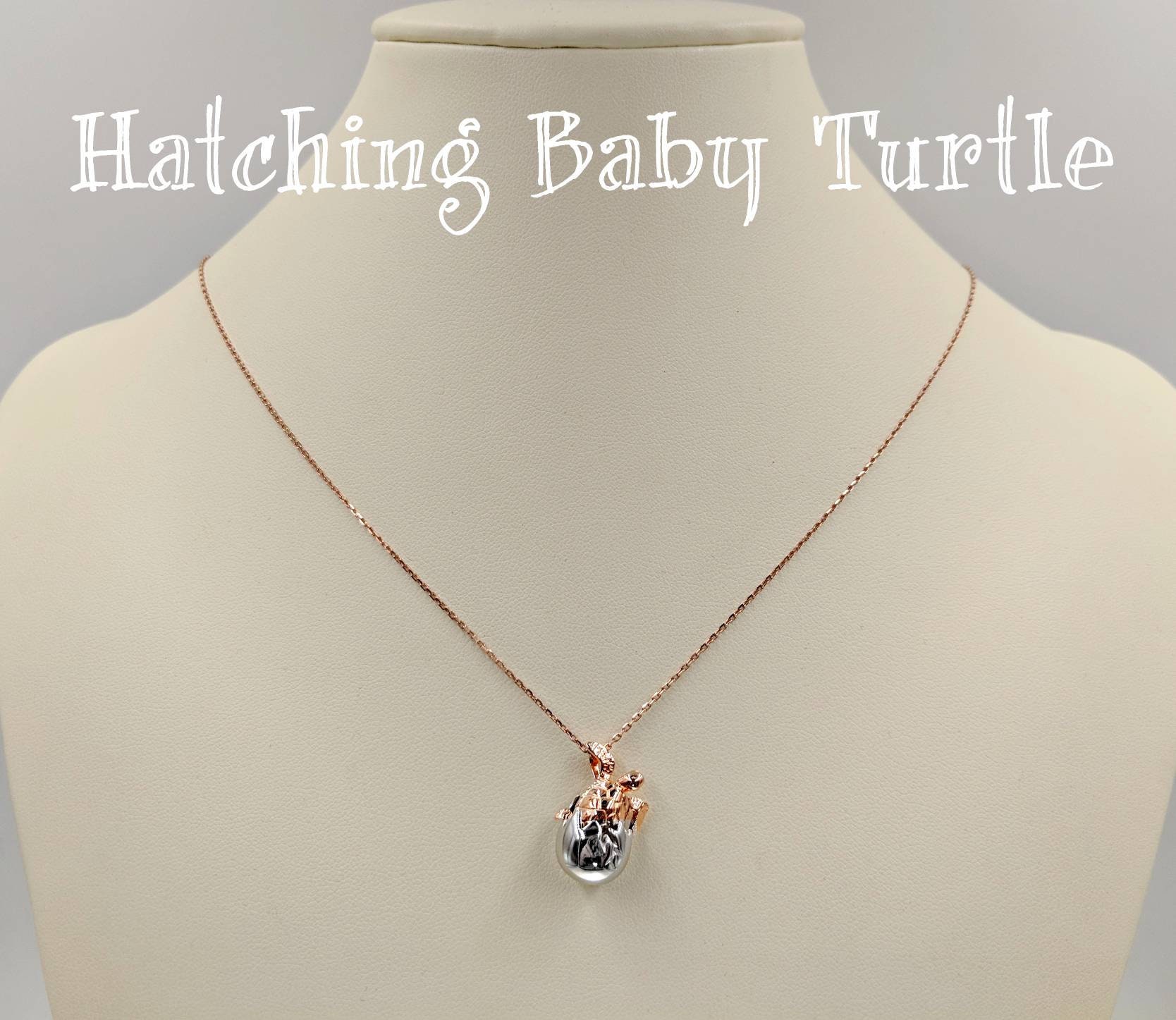 Rose Gold Turtle; Rose Baby Sea Turtle Necklace; 925 Baby Turtle in ...