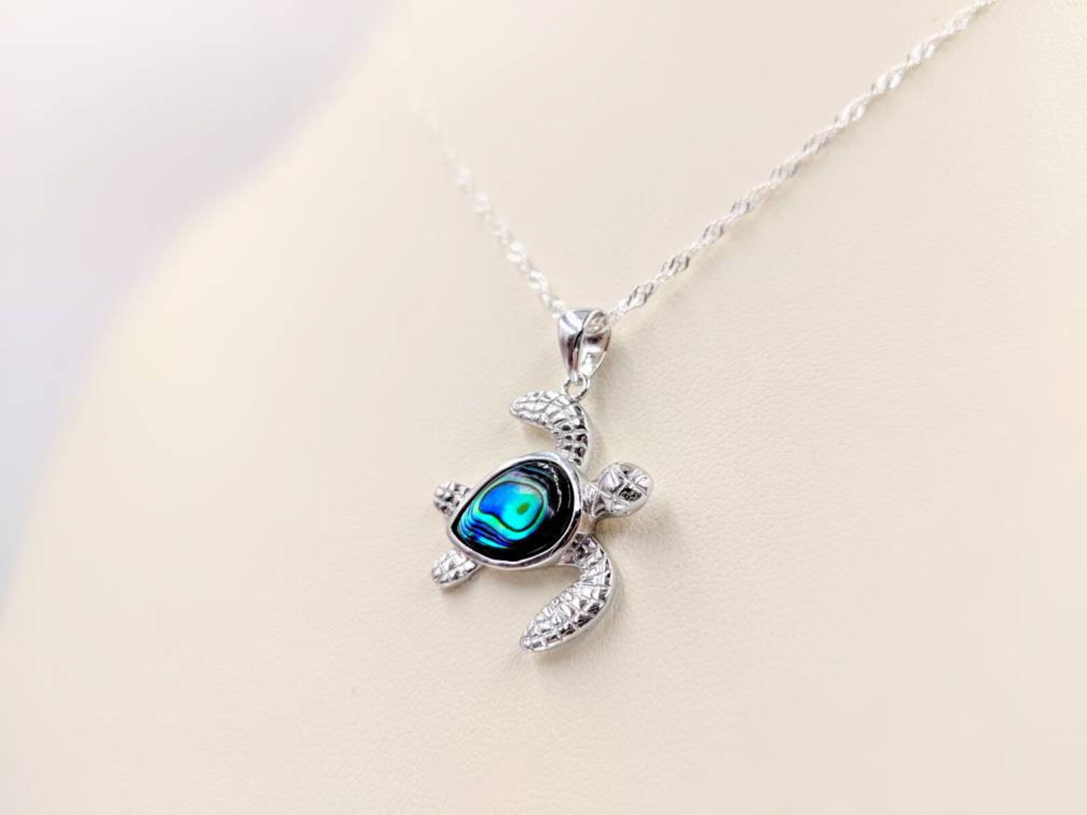 Sterling Abalone Shell Turtle Necklace 925 Abalone Turtle | Etsy