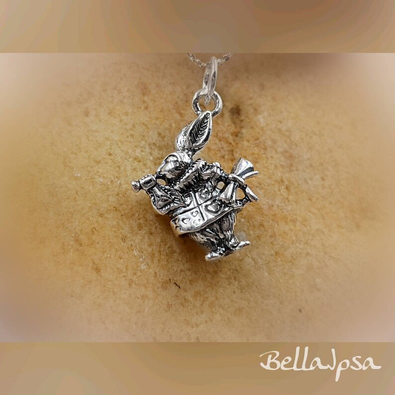 White Rabbit Necklace 925 Sterling White Rabbit Necklace | Etsy