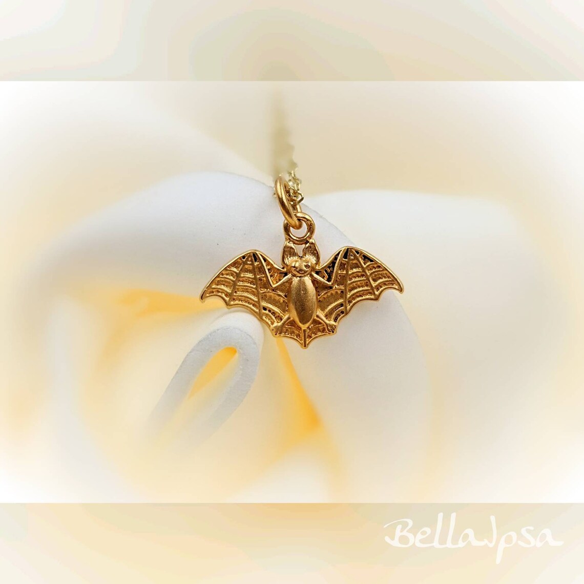 Gold 925 Bat Necklace Gold Vermeil Bat Necklace 925 Sterling | Etsy