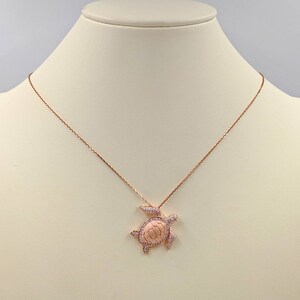 Rose Gold Sea Turtle Necklace 925 Sterling & Rose Turtle 925 - Etsy