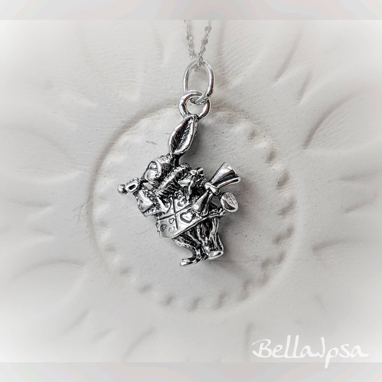 White Rabbit Necklace 925 Sterling White Rabbit Necklace | Etsy