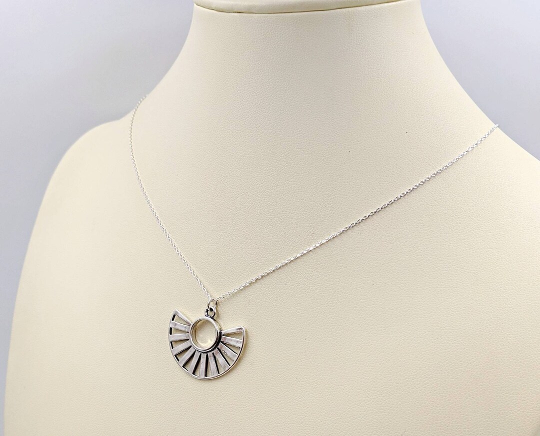 925 Sun Necklace; 925 Sunrise Necklace; Sunburst Necklace; Half Sun ...