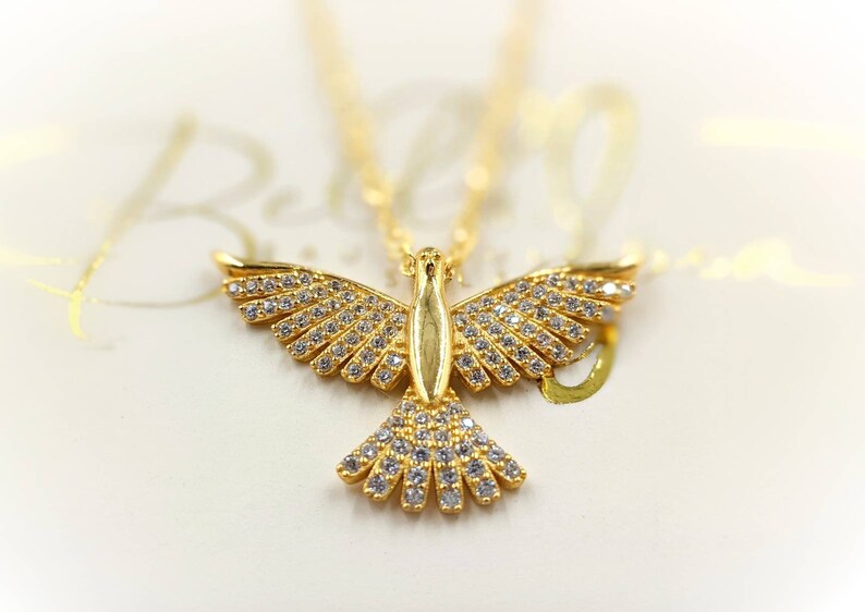 Gold Phoenix Rising Necklace 925 & Gold Phoenix Rising Gold - Etsy