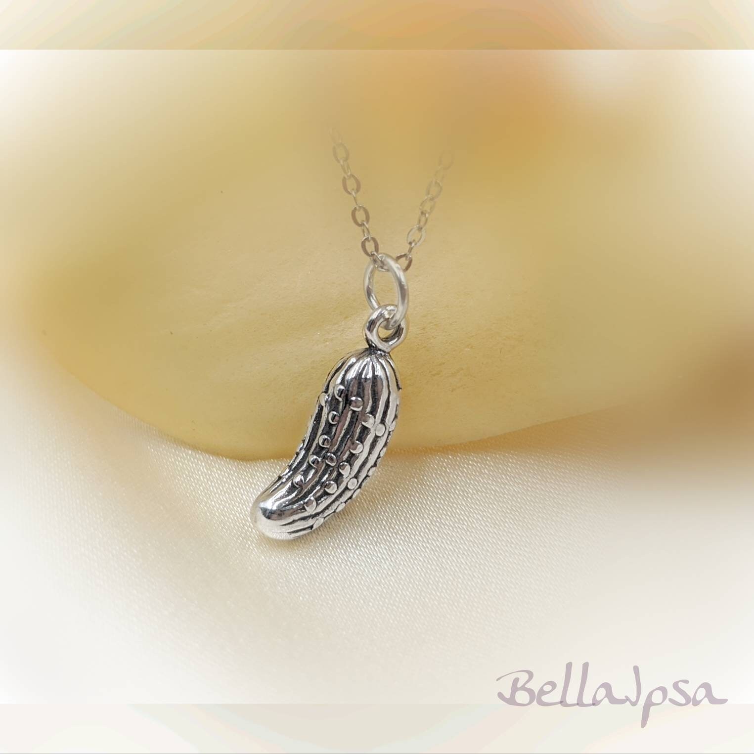 925 Sterling Silver Pickle Pickle Necklace Necklace With - Etsy UK