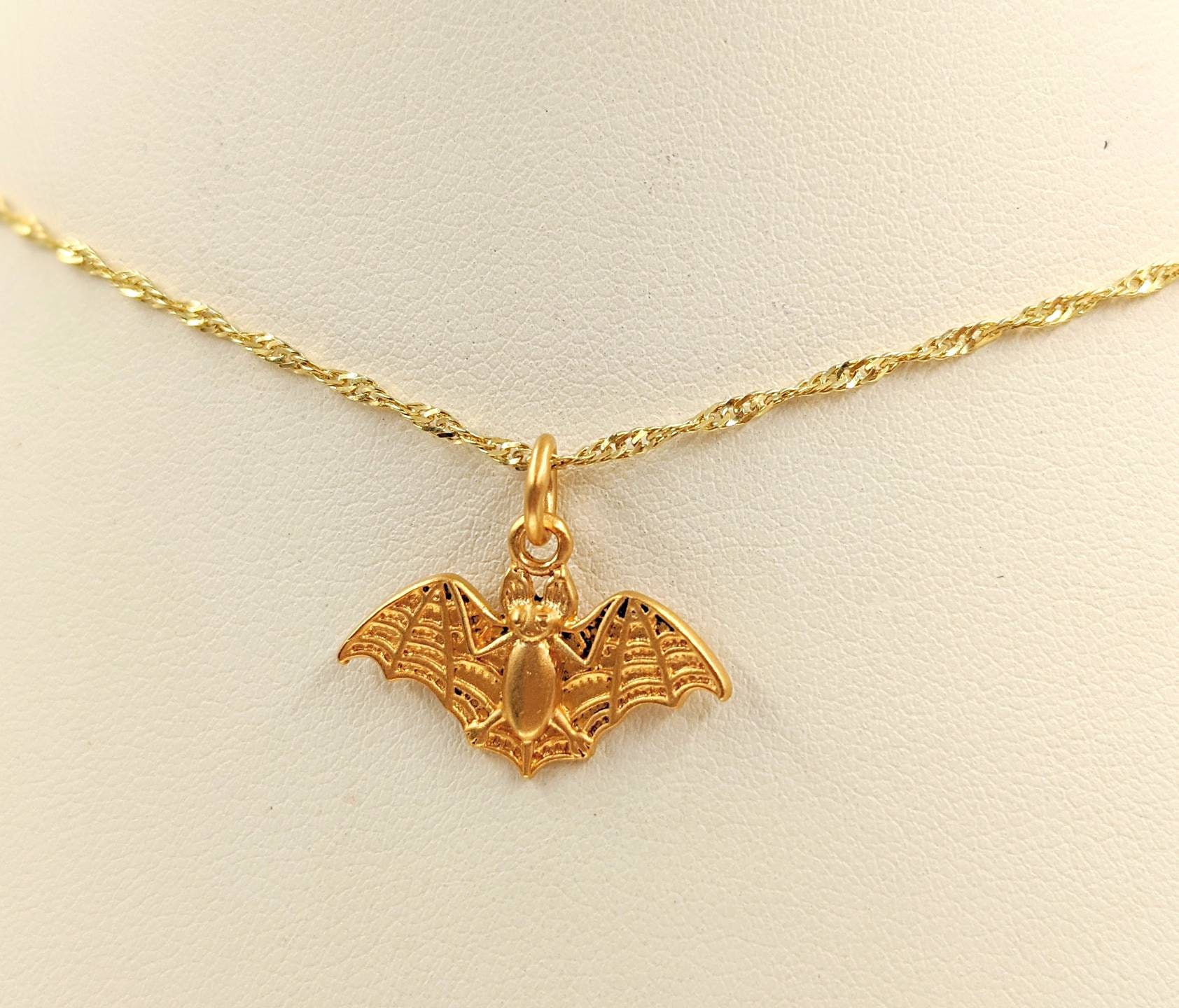 Gold 925 Bat Necklace Gold Vermeil Bat Necklace 925 Sterling | Etsy
