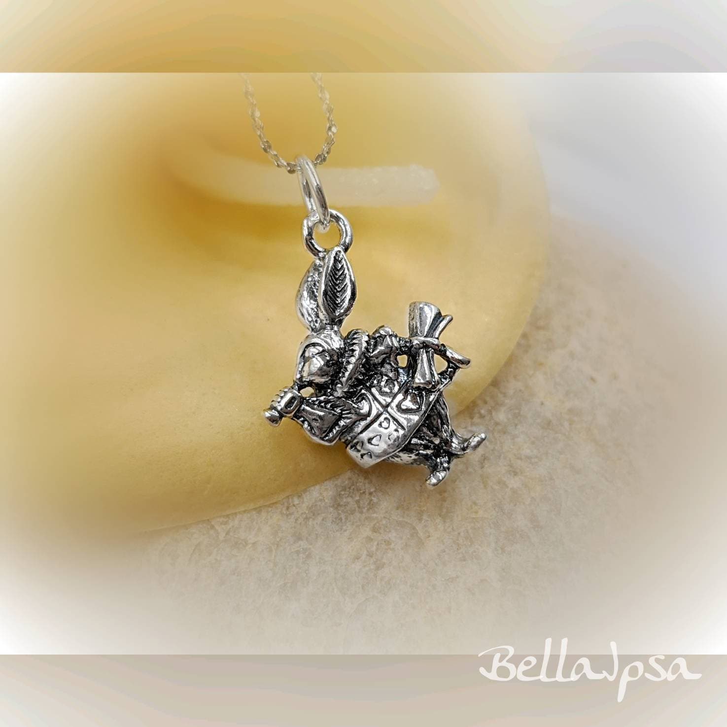 White Rabbit Necklace 925 Sterling White Rabbit Necklace | Etsy