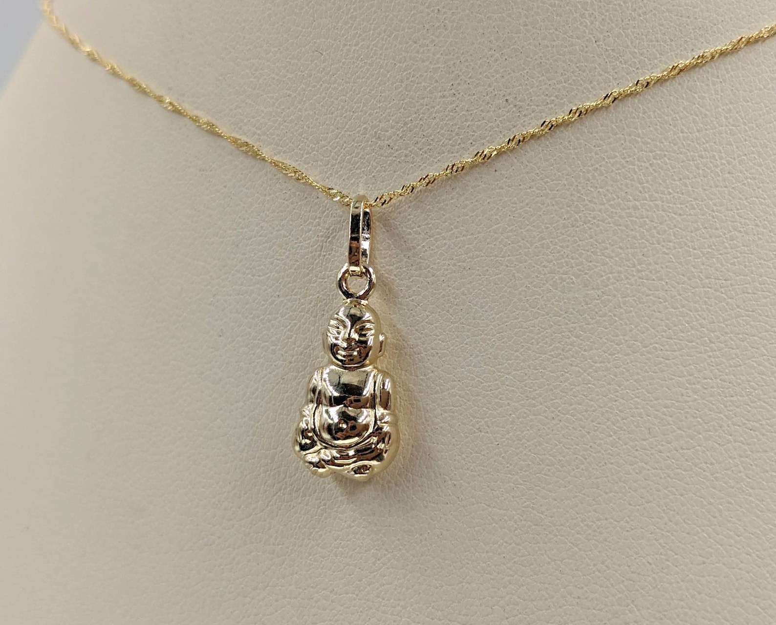 Solid 14K Gold Buddha Necklace Solid Gold Buddha Gold - Etsy