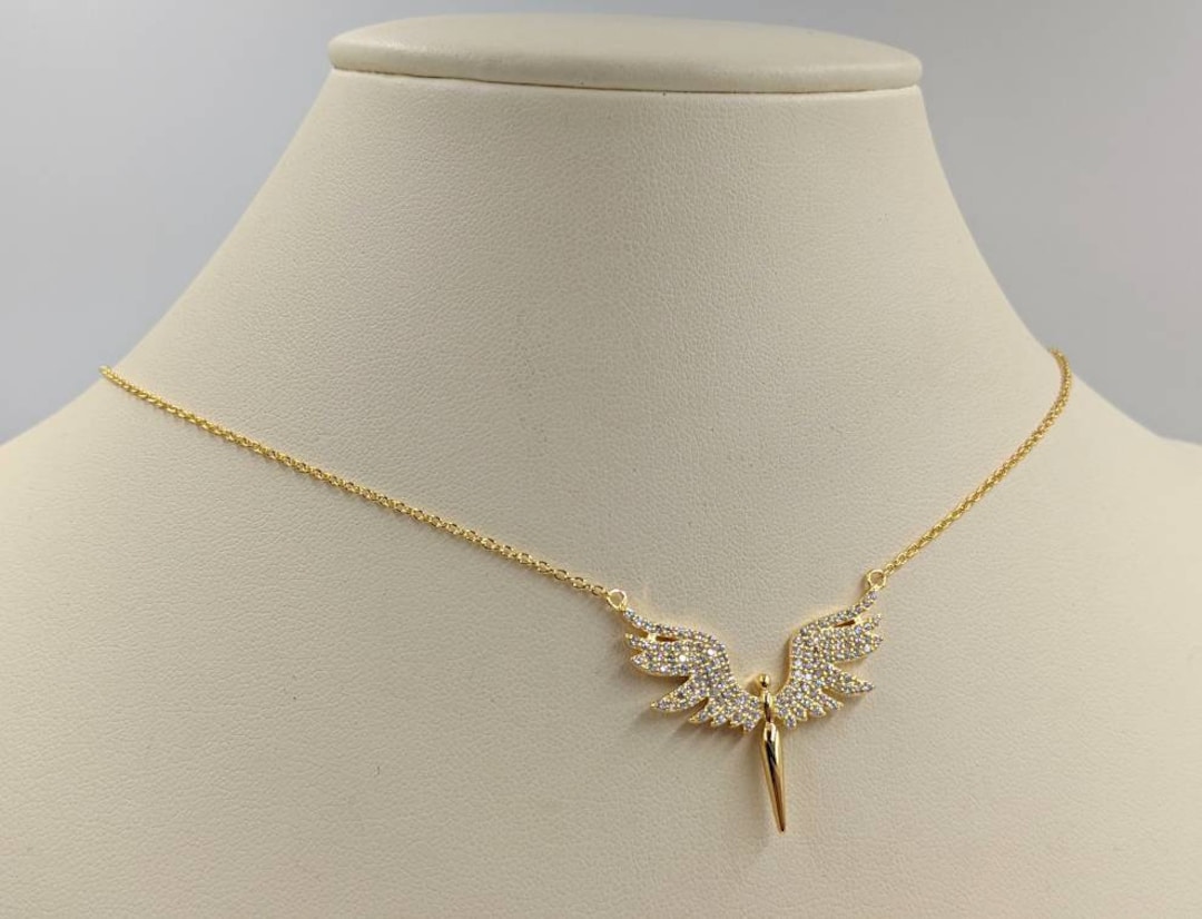 Gold Phoenix Rising Necklace, 925 & Gold Phoenix Rising; Gold Guardian ...