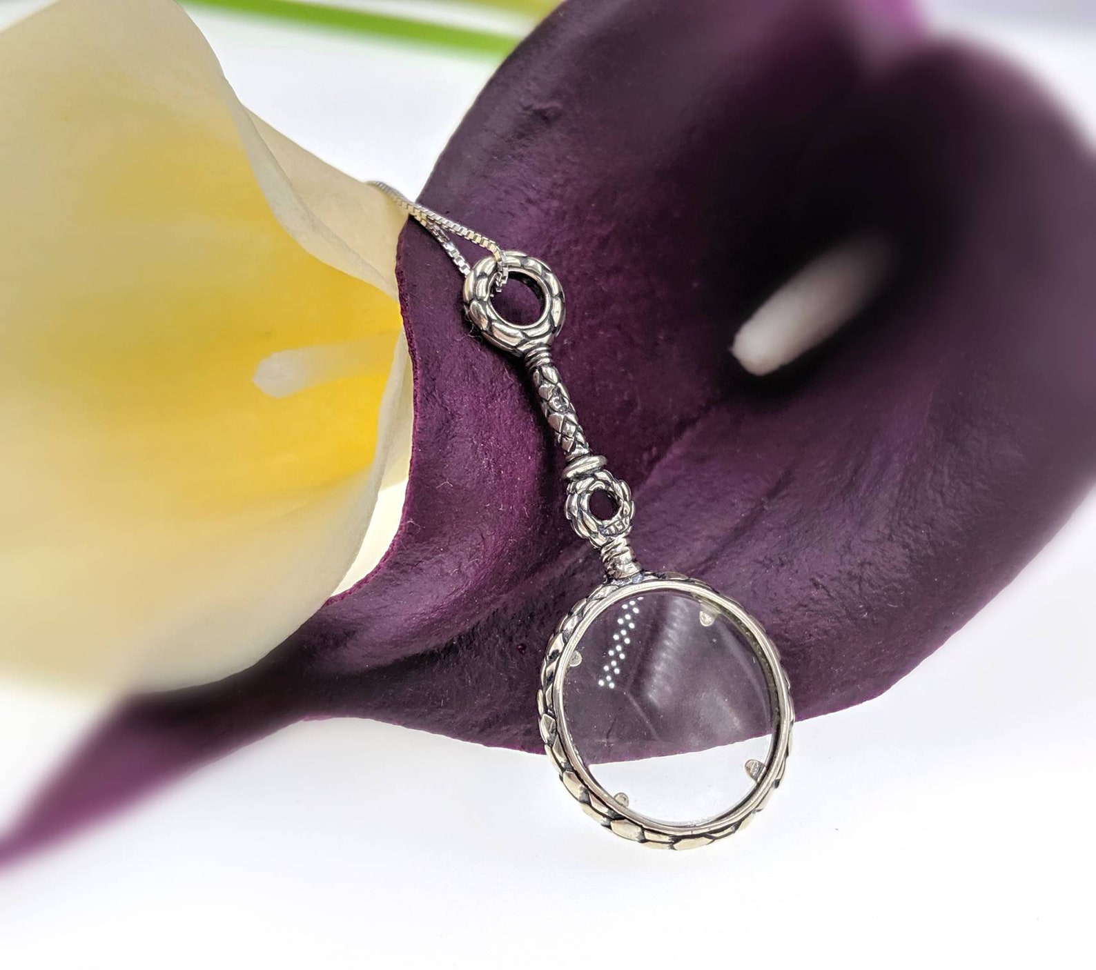 925 Silver Magnifying Glass Necklace Necklace with Magnifying | Etsy