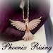 Rose Gold Phoenix Rising Necklace, 925 & Rose Gold Phoenix Rising Rose ...