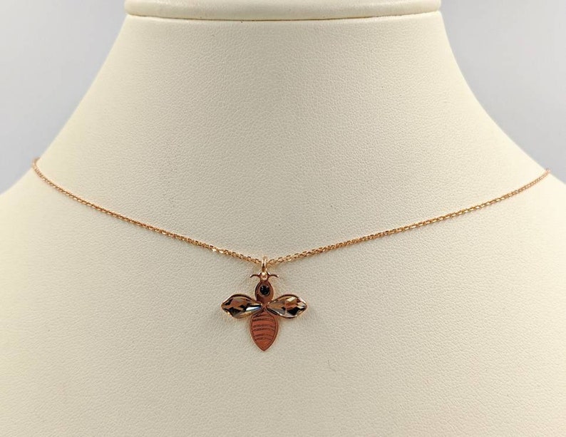 Swarovski Rose Gold Bee 925 Necklace Sterling Bumble Bee - Etsy