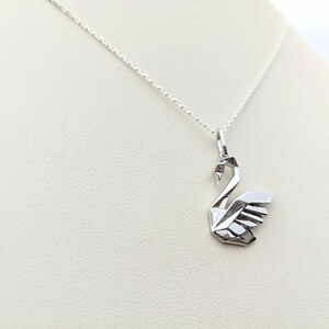 Swan Necklace; Sterling Silver Swan Pendant Necklace With Mariner Chain ...